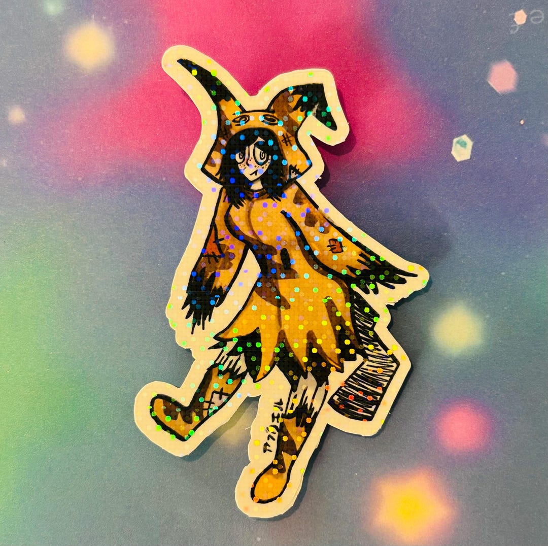 Anime Girl in a Mimikyu Costume Sticker - Etsy