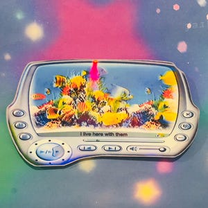Y2k Frutiger Aero Fish Tank Holographic Sticker - Etsy