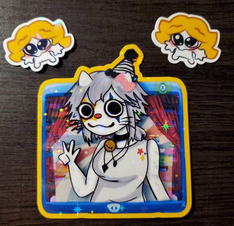Y2k Clown Girl in Add Pop Up| Sparkle Holographic | Weird Core - Etsy