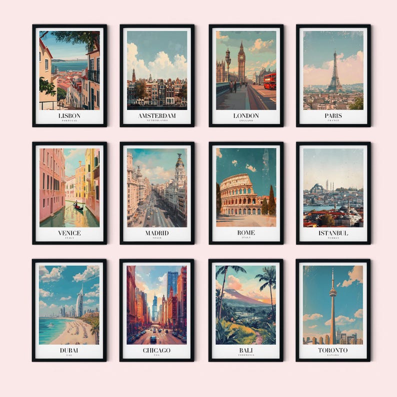 MEGA COLLECTION OF 250 Travel Posters, World Travel Print, Digital Art ...