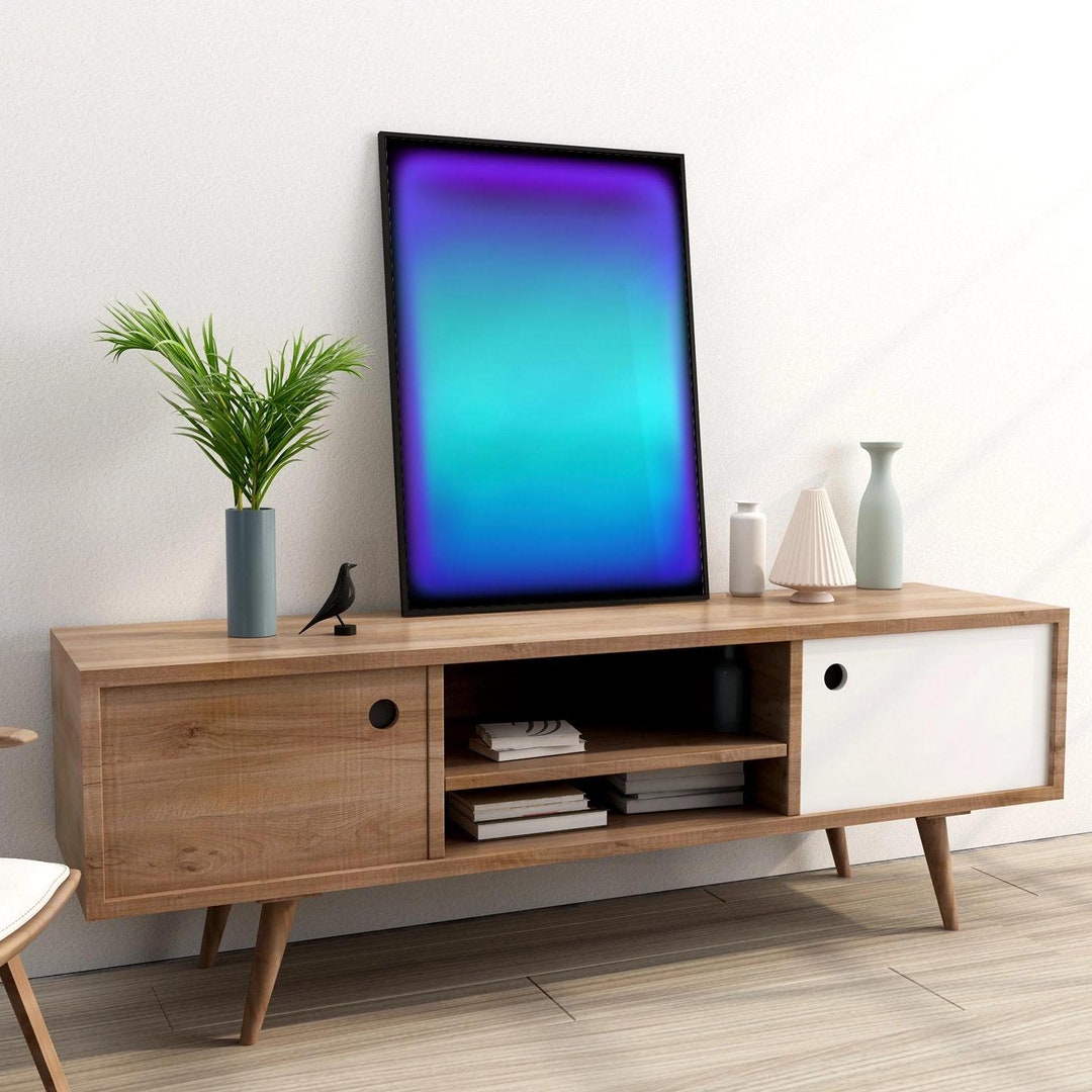 Blue Gradient Print, Modern Abstract Print, Home Decor Digital Wall Art ...