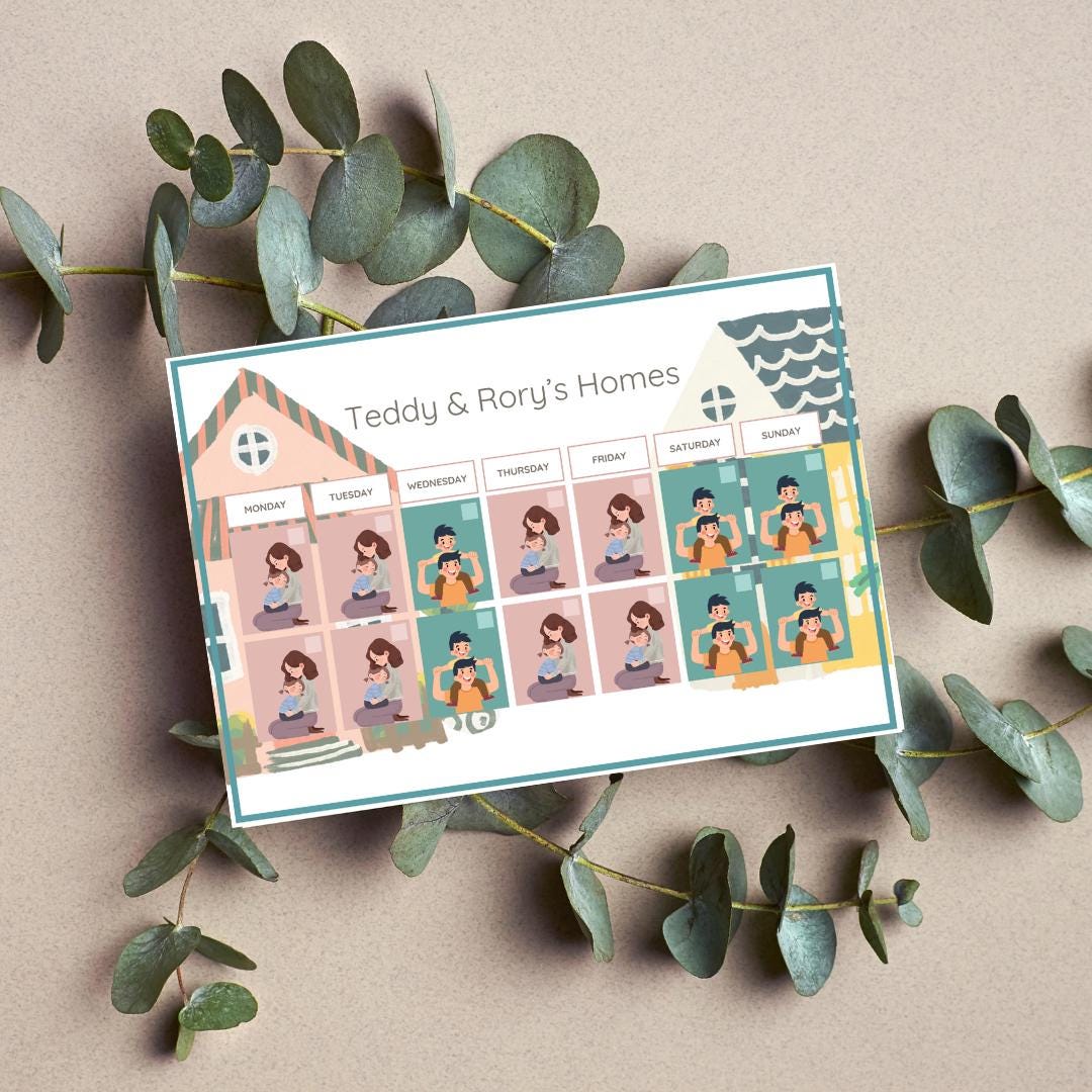 Co-parenting Schedule for Kids | Colorful Printable to Help Your Little ...