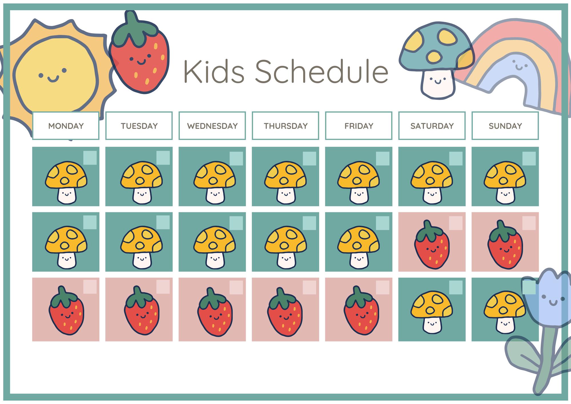 Co-parenting Schedule for Kids | Colorful Printable to Help Your Little ...