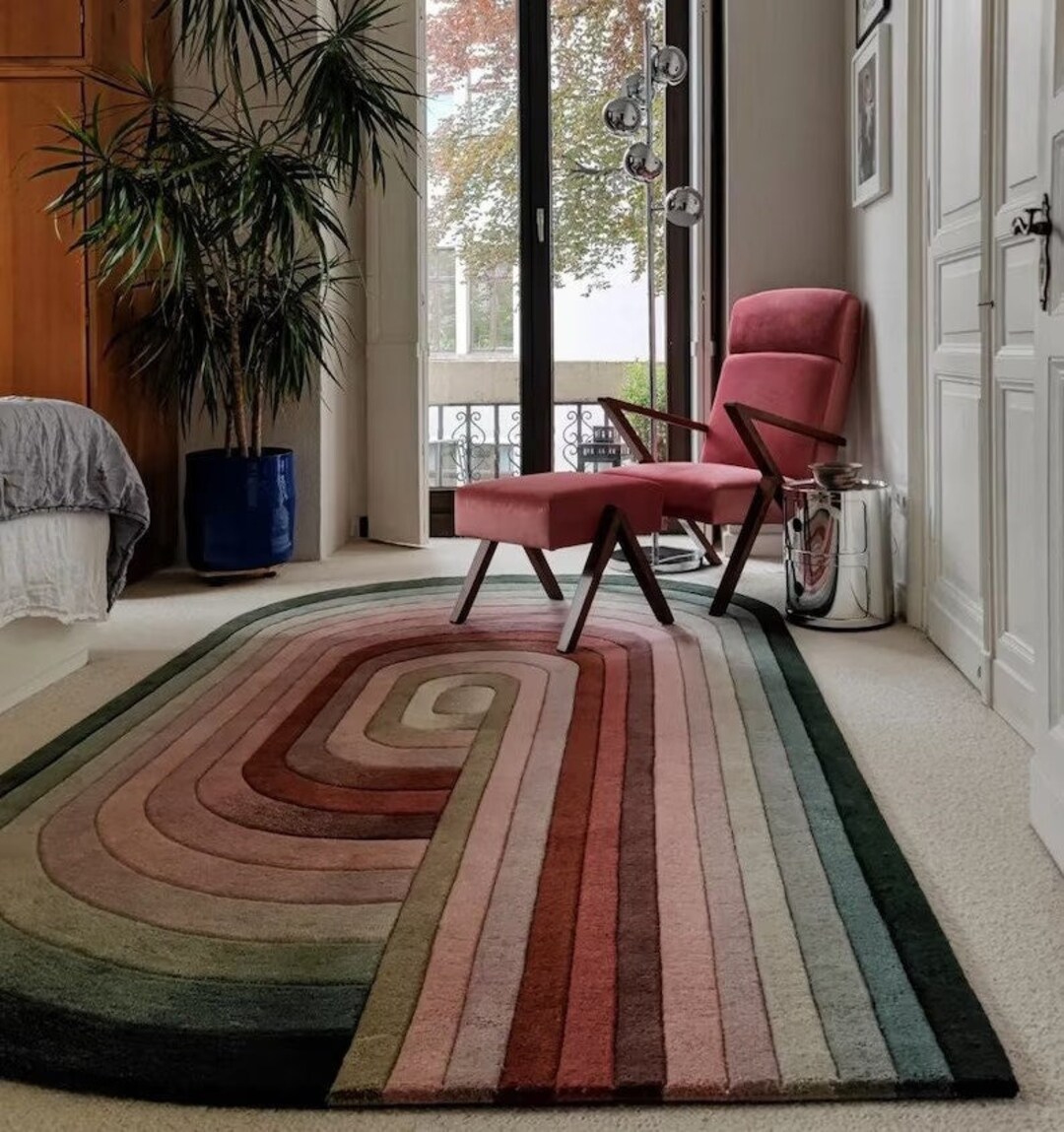 Irregular Shaped Multi Colours Rug(the Valley Rug)hand-tufted Wool Rug ...
