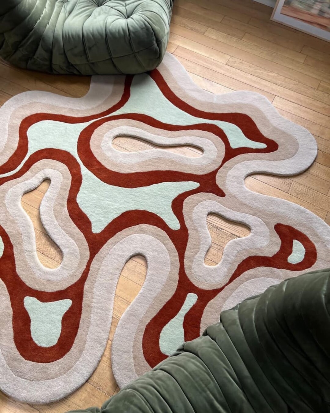 Irregular Amoeba Shaped Rug the Valley Rug Hand-tufted 100% Wool Rug ...