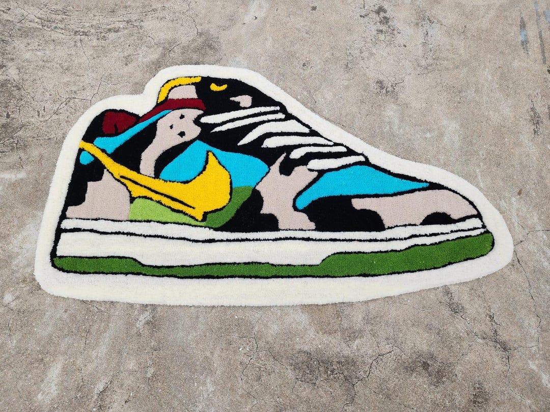 Custom Sneaker-shaped Rug Multicolor Air Jordan Design Rug, Custom ...