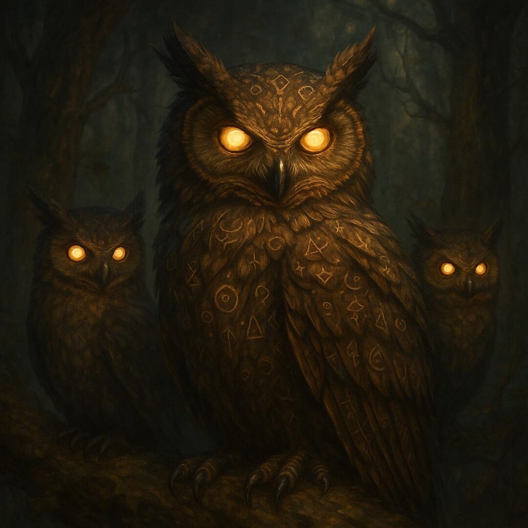 Arcane Owl Art Print Set | Dark Fantasy Decor (digital Download) - Etsy