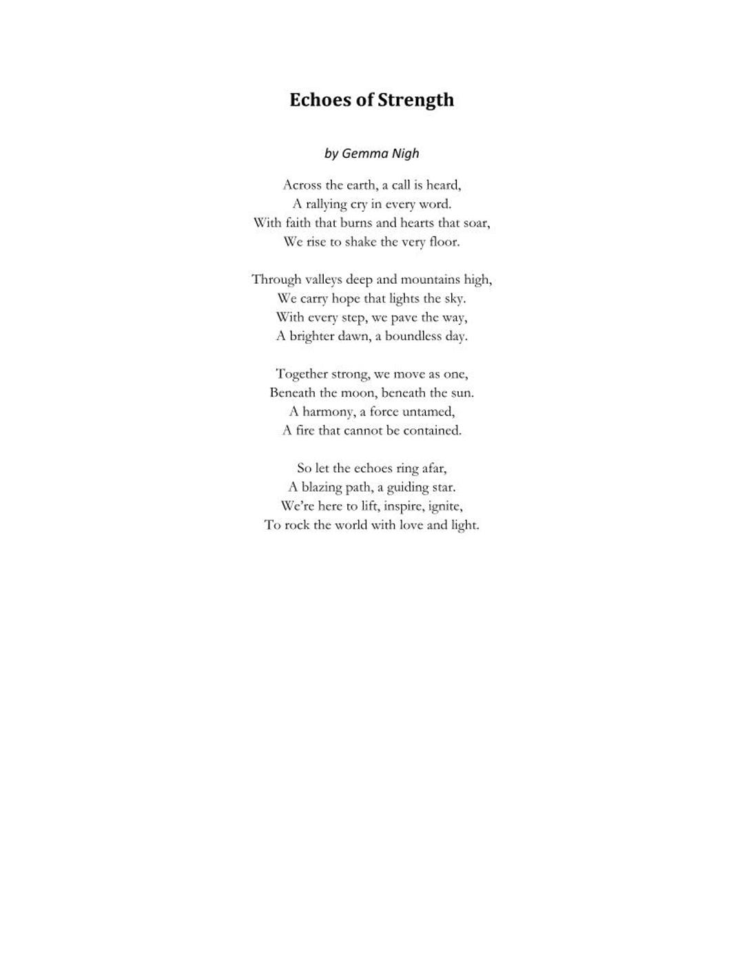 Echoes of Strength Poem Motivational Art Print Inspirational Wall Decor ...