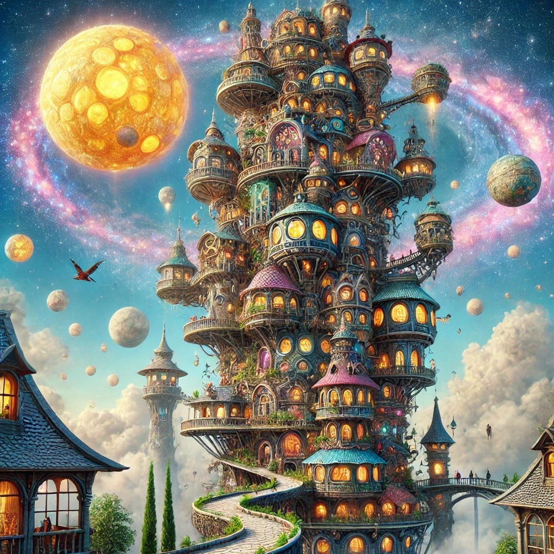 Celestial Tower – 3000x3000 PNG, 300 DPI (fantasy Architecture Art ...