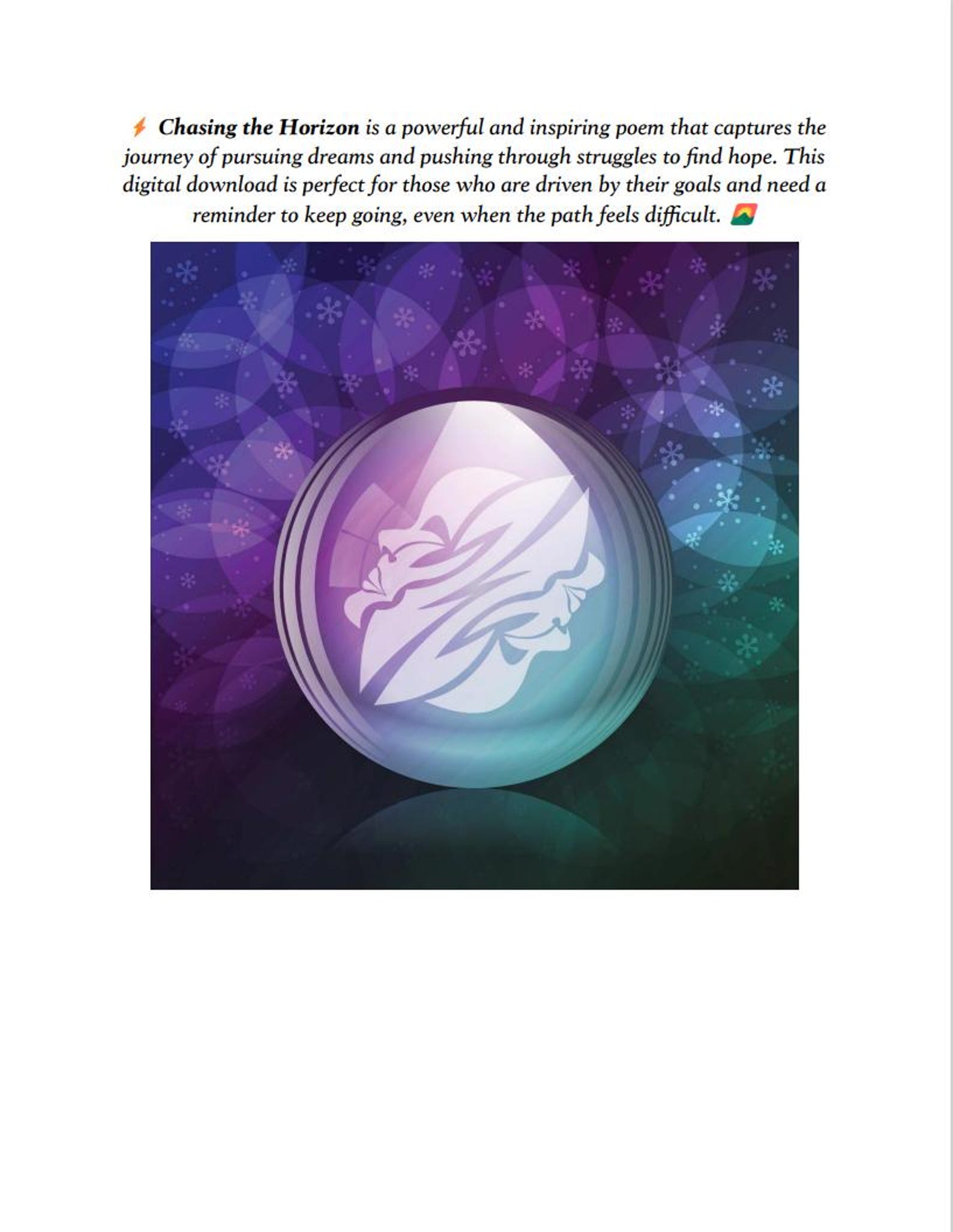 Chasing the Horizon Motivational Poetry Digital PDF Download Poem About ...