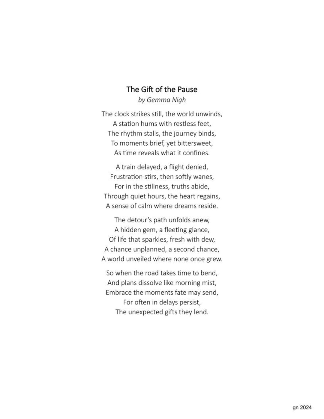 The Gift of the Pause by Gemma Nigh Reflective Digital Download Poem - Etsy