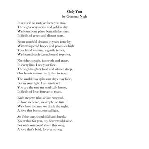 Only You Poem on Enduring Love and Devotion by Gemma Nigh PDF Print by ...