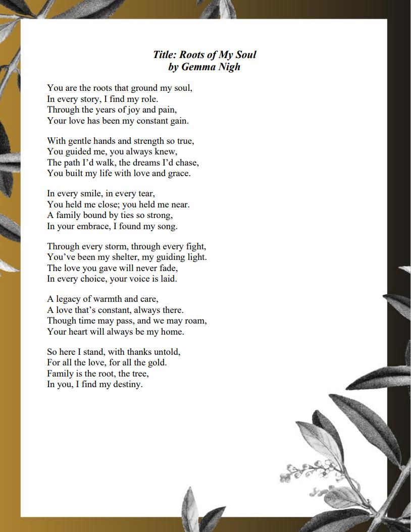 Roots of My Soul Family Love Poem PDF Print by Gemma Nigh - Etsy