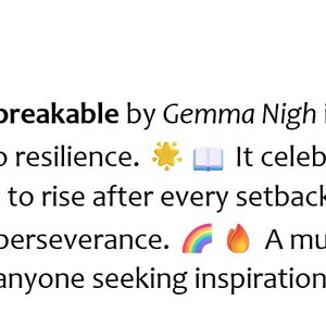 Unbreakable by Gemma Nigh Inspirational Poem Digital Download - Etsy