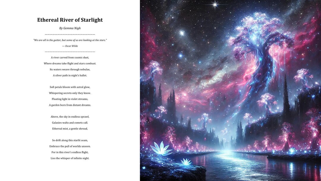 Ethereal River of Starlight Digital Download Poem & PNG Art by Gemma ...