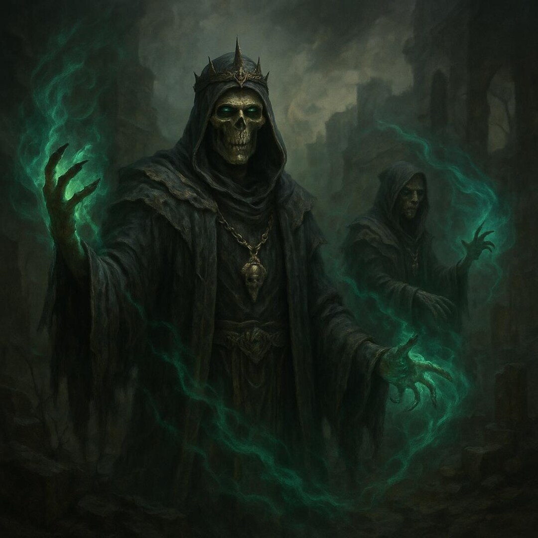 Dark Fantasy Necromancer Art Print – Gothic Home Decor (digital ...