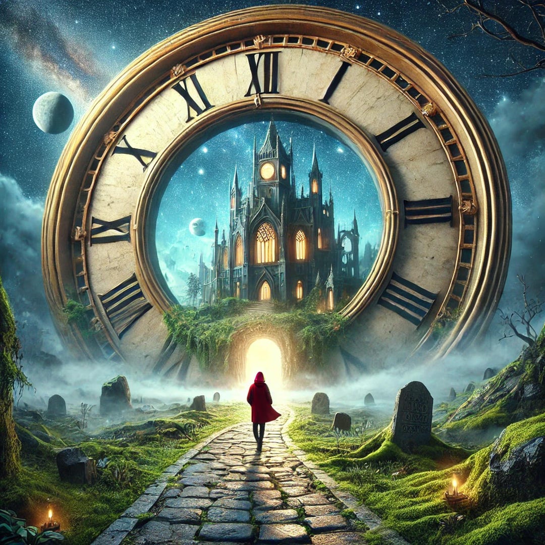Gateway of Time: Fantasy Wall Art Surreal Gothic Clock Portal Print ...
