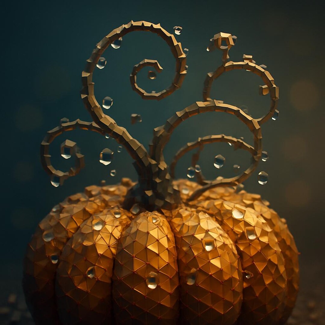 Fractal Harvest Geometric Pumpkin Art | 3000x3000px JPEG & PNG ...