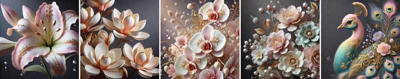 Majestic Opulence – 15-piece Clipart Bundle | Opulent Botanical ...