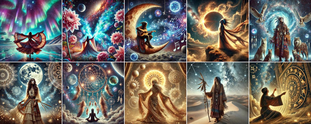 Astral Muse Boho & Celestial Clipart Bundle | 10 High-resolution ...