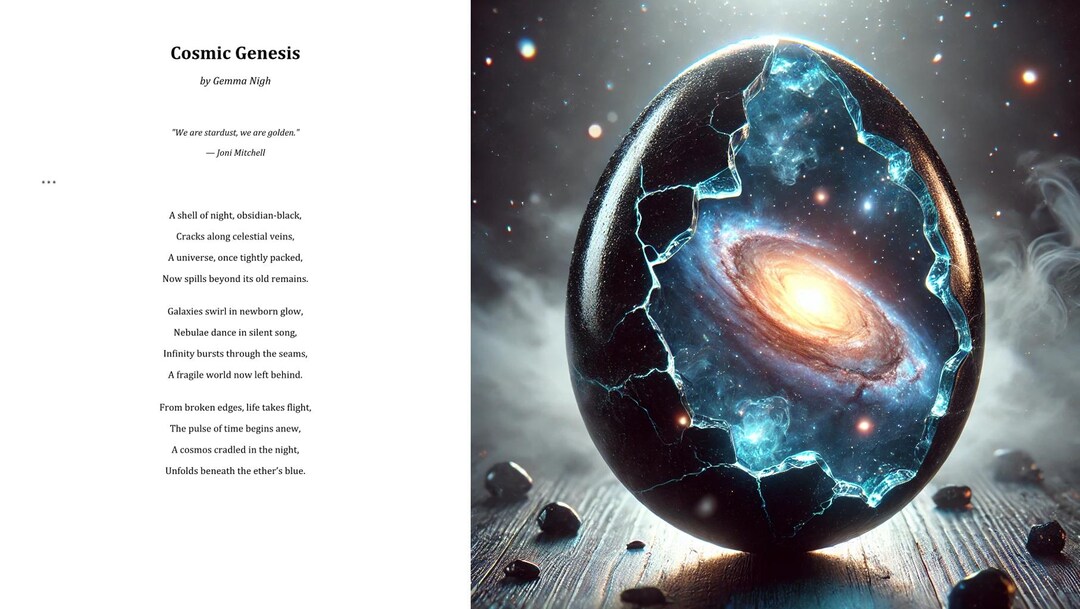 Cosmic Genesis Digital Download Celestial-themed Poem & PNG Artwork by ...