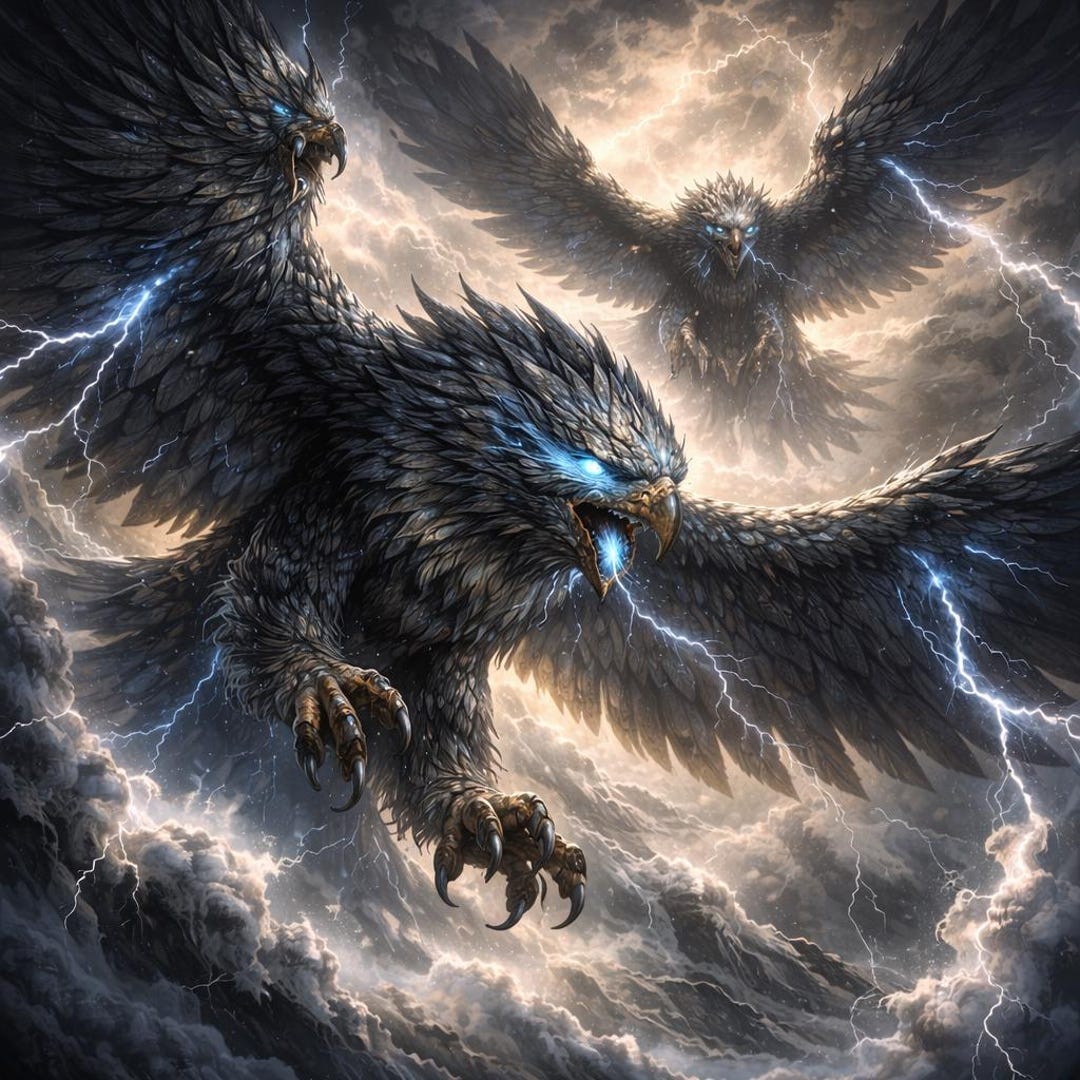 Thunder Roc Giants 3D Wall Art Mythic Storm Thunderbird Fantasy Art for ...