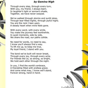 Side by Side Friendship and Loyalty Poem PDF Print by Gemma Nigh - Etsy