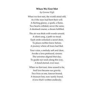 When We First Met by Gemma Nigh Romantic Digital Download Poem About ...
