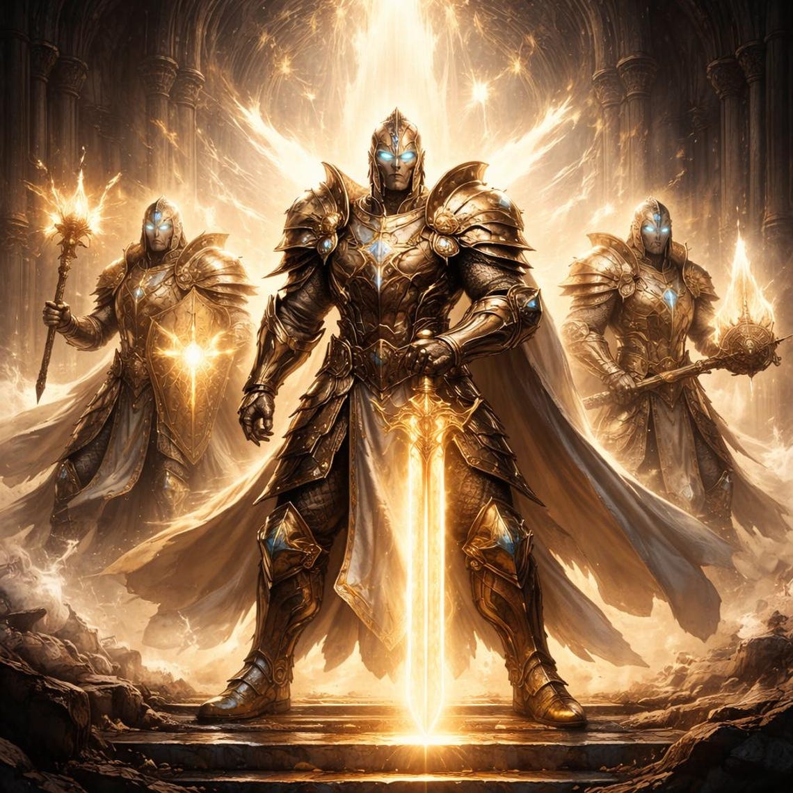 Elite Paladin Fantasy Wall Art Print – Aegis of the Dawn Sanctum - Etsy