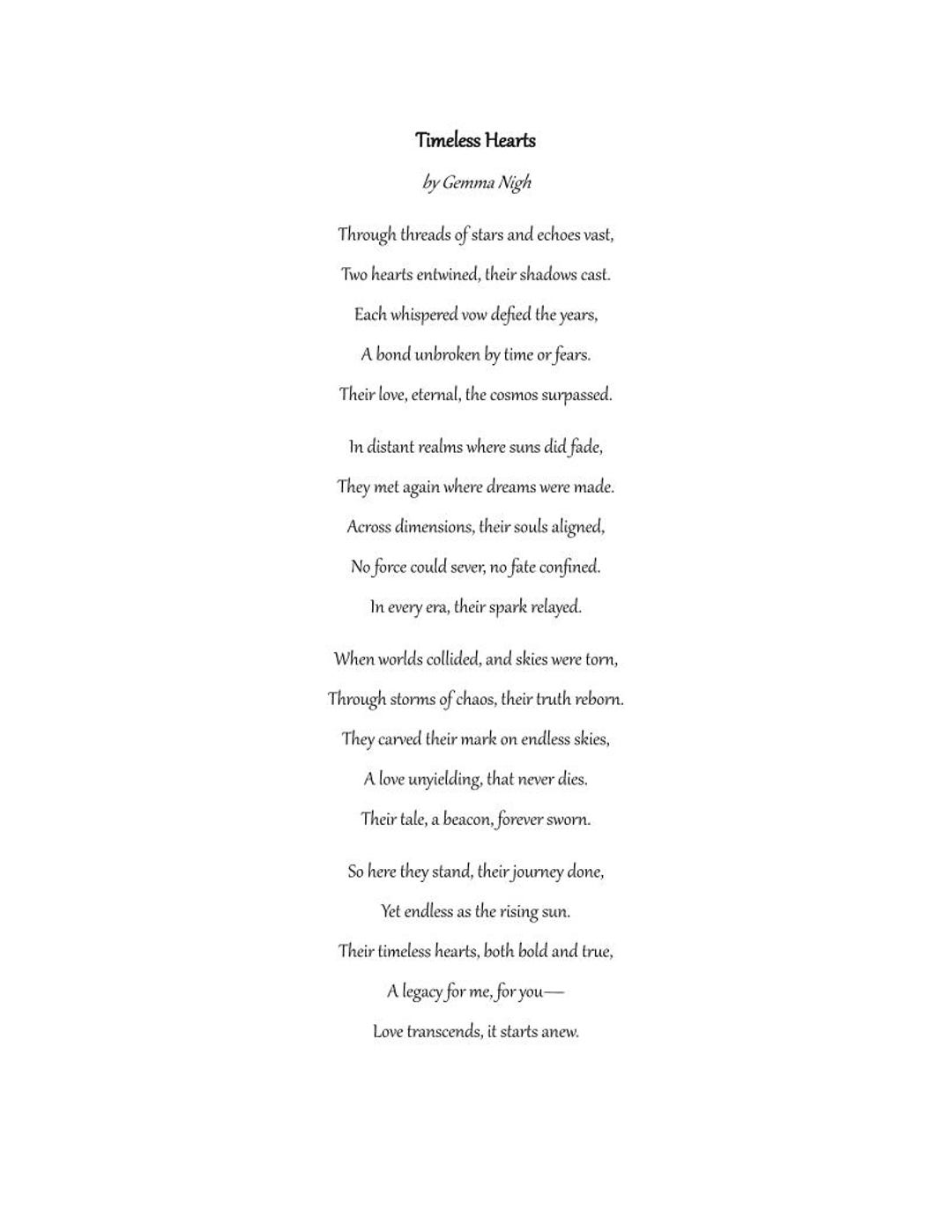 Timeless Hearts by Gemma Nigh Inspirational Digital Download Poem About ...