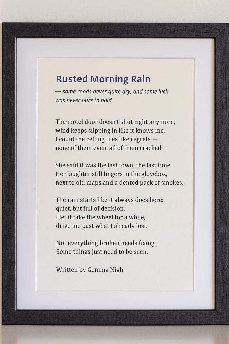Rusted Morning Rain Poem PDF | Printable Poem on Stillness ...