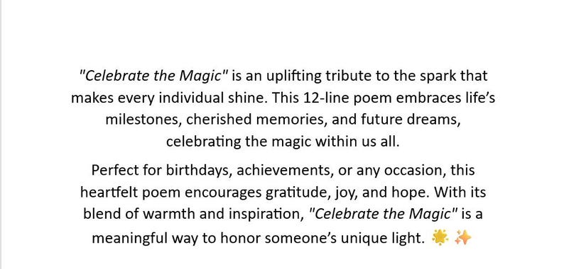 Celebrate the Magic Uplifting Poem Digital Download Inspirational ...
