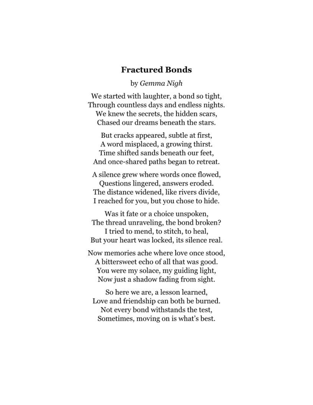 Fractured Bonds Digital Download Poem With Custom Page Border by Gemma ...