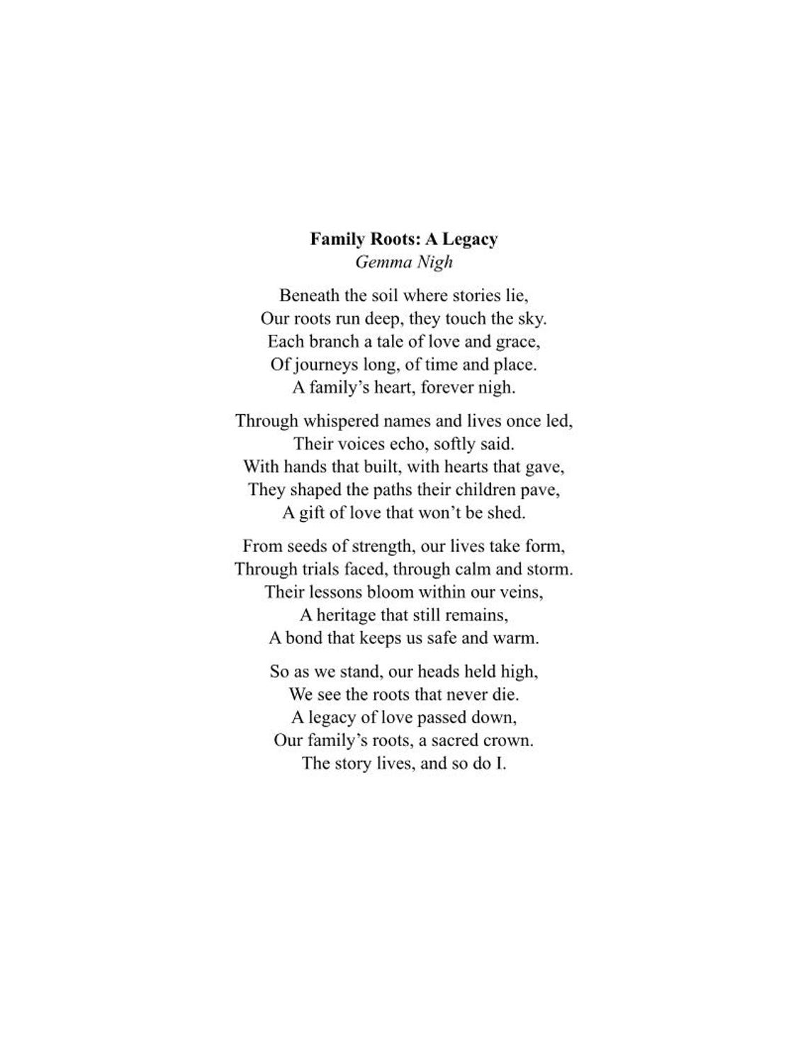 Family Roots: A Legacy by Gemma Nigh Inspirational Digital Download ...