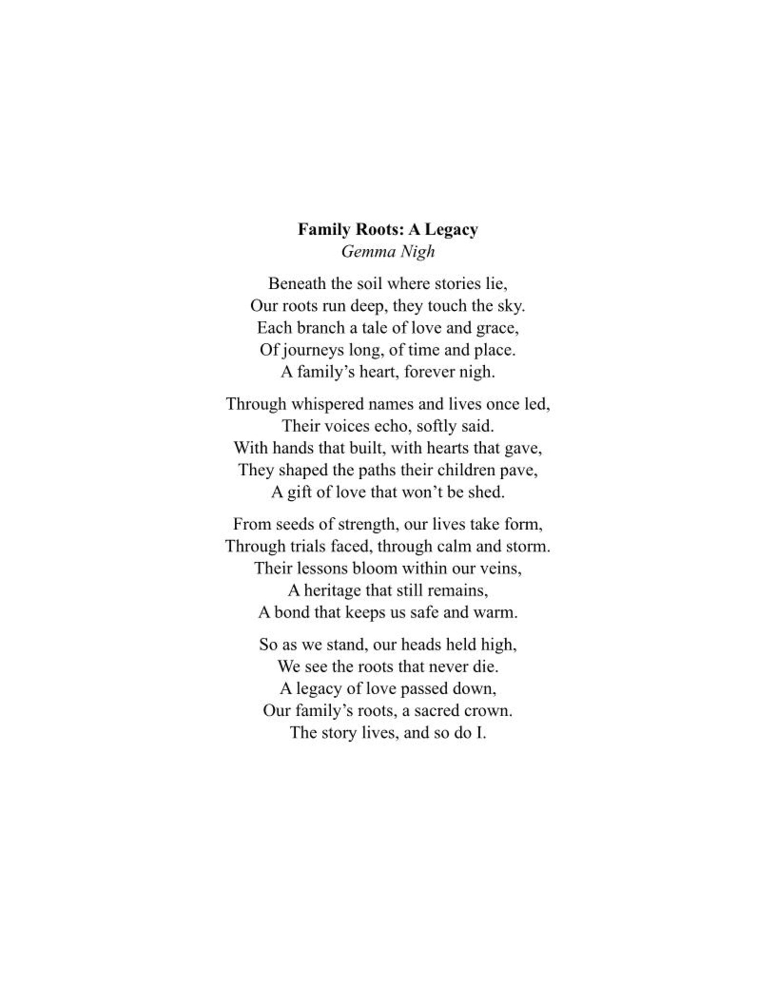 Family Roots: A Legacy by Gemma Nigh Inspirational Digital Download ...