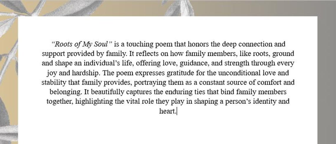 Roots of My Soul Family Love Poem PDF Print by Gemma Nigh - Etsy