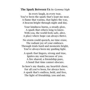 The Spark Between Us Friendship Poem by Gemma Nigh Printable PDF - Etsy