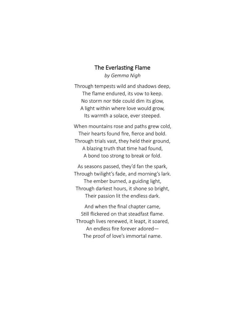 The Everlasting Flame by Gemma Nigh Motivational Digital Download Poem ...