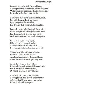 Of Fire and Bone A Poem of Strength and Sacrifice Digital PDF Download ...