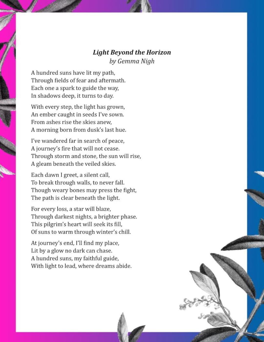 Light Beyond the Horizon Poem on Spiritual Light and Resilience by ...