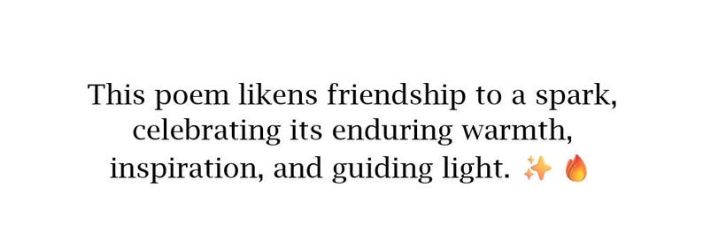 The Spark Between Us Friendship Poem by Gemma Nigh Printable PDF - Etsy