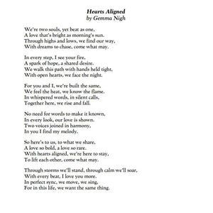 Hearts Aligned Poem on Love and Shared Dreams PDF Print by Gemma Nigh ...