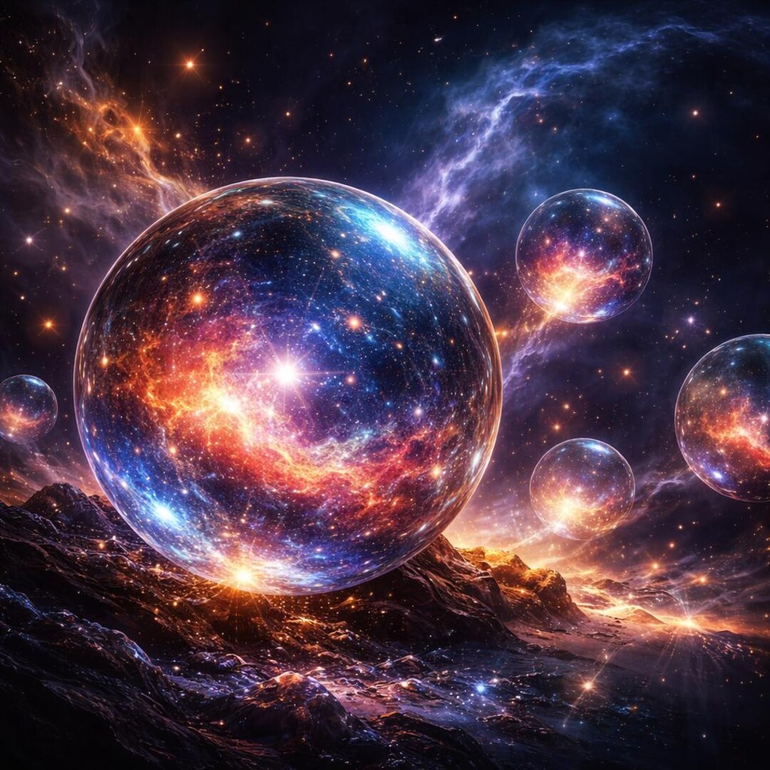 Celestial Captives – Nebula Orb Cosmic Wall Art Print Set | Space ...