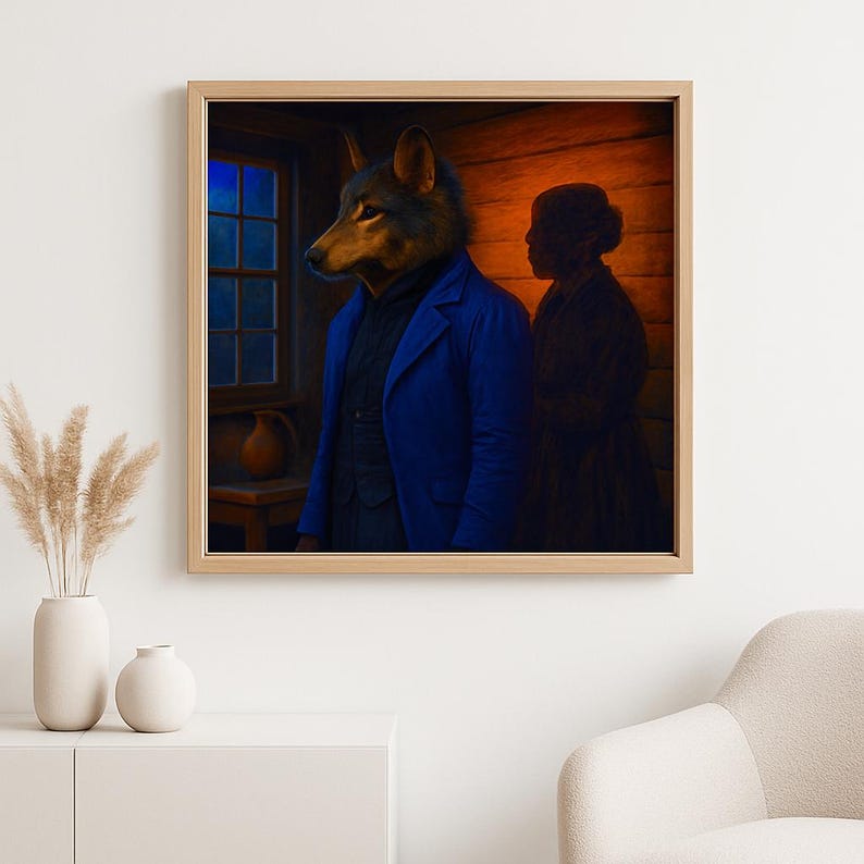 Dark Fairytale Wolf Art Print • Victorian Gothic Illustration (digital ...