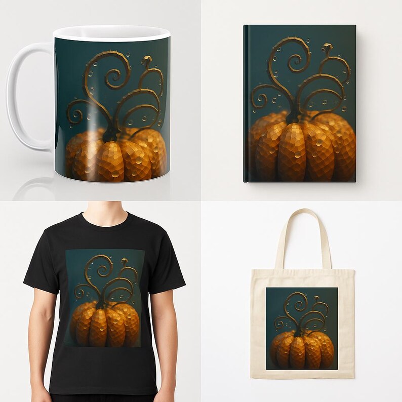 Fractal Harvest Geometric Pumpkin Art | 3000x3000px JPEG & PNG ...