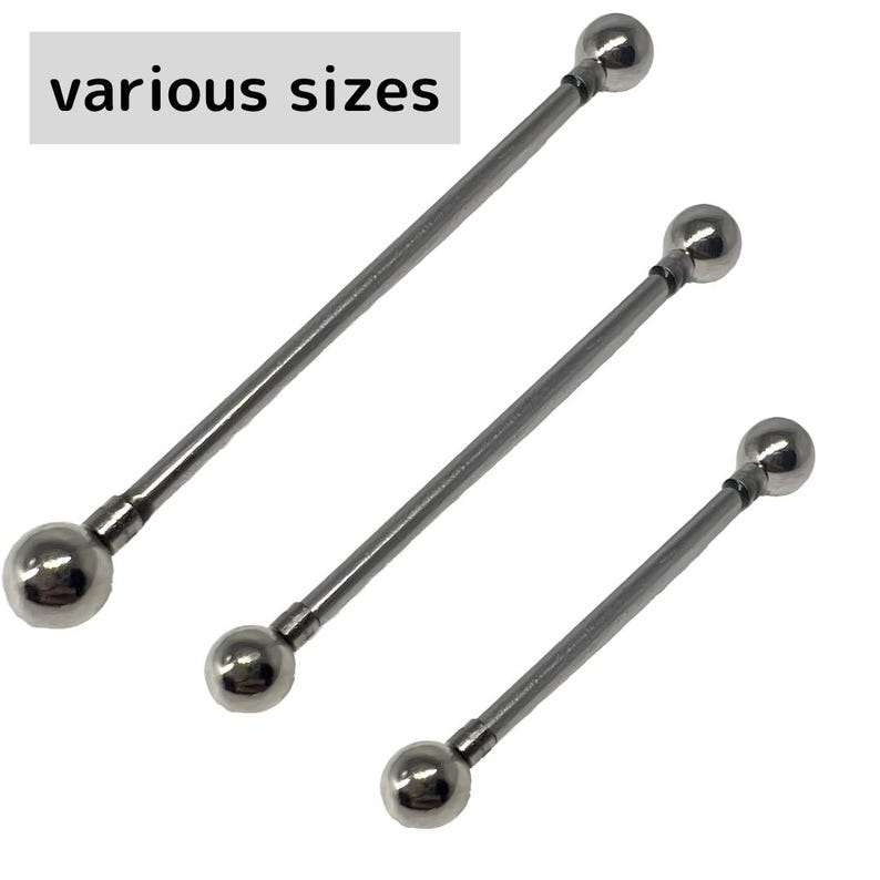 Non-piercing 14G Fake Industrial Earring Barbell Stud Faux Piercing ...