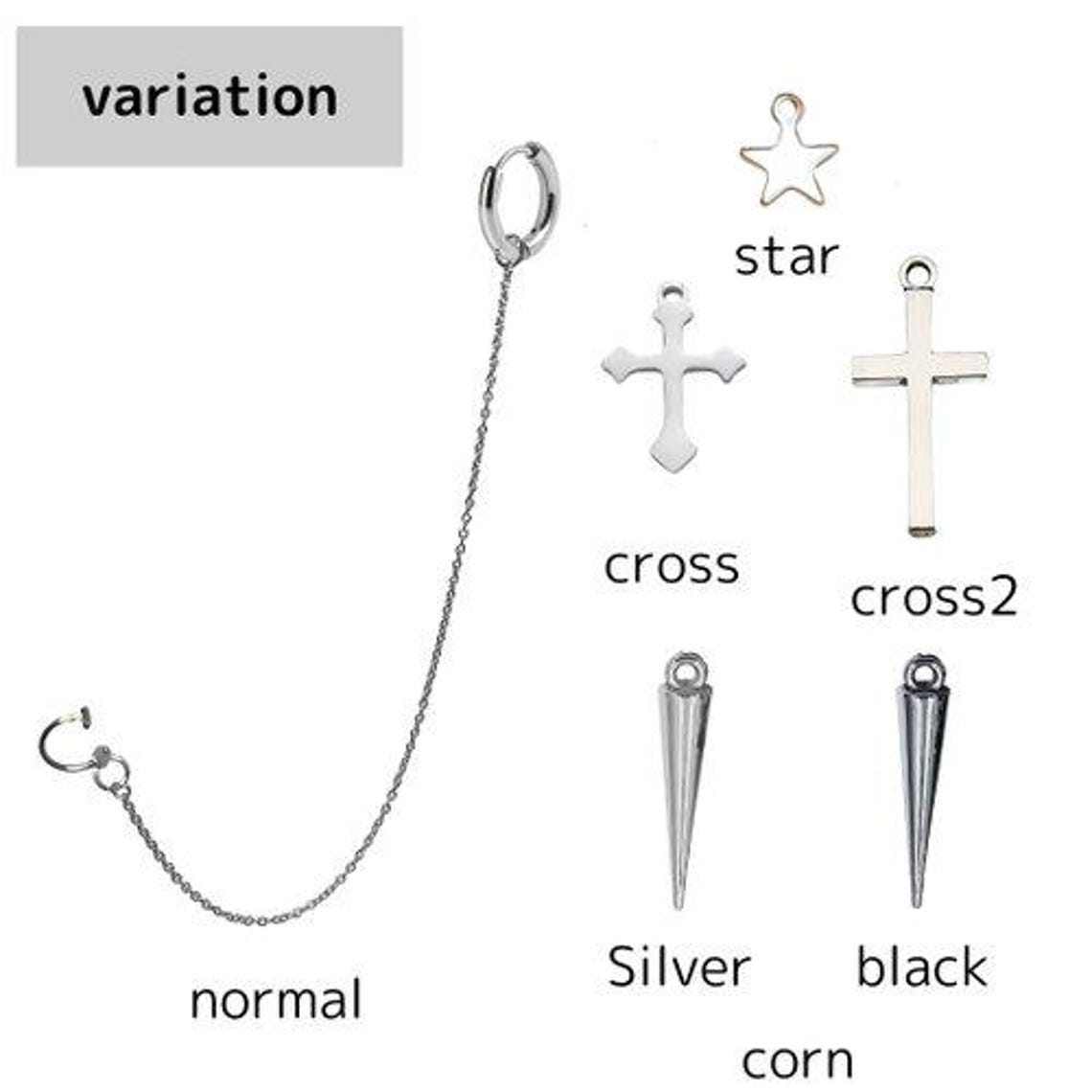 Chain Piercing Without HOLE CHAIN EARRING Fake Fake Earring Lip Ear ...