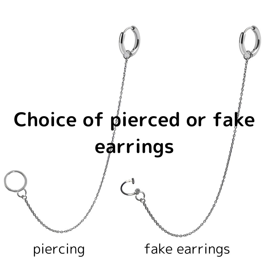 Chain Piercing Without HOLE CHAIN EARRING Fake Fake Earring Lip Ear ...