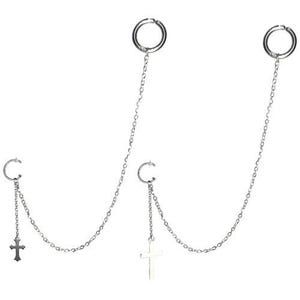 Chain Piercing Without HOLE CHAIN EARRING Fake Fake Earring Lip Ear ...