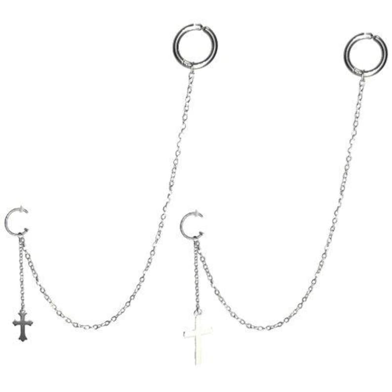 Chain Piercing Without HOLE CHAIN EARRING Fake Fake Earring Lip Ear ...